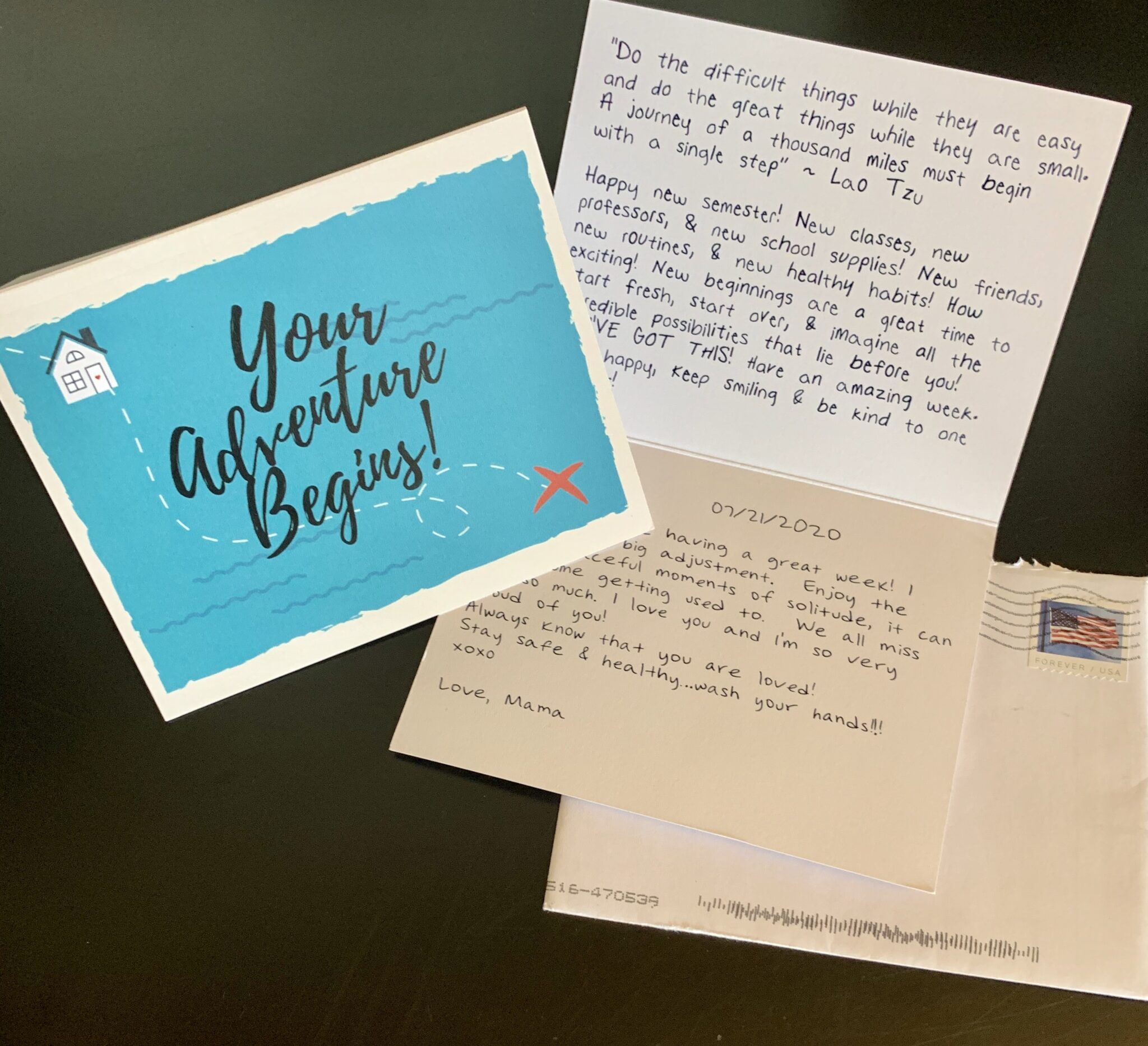 Greeting cards sent weekly to encourage your college student!